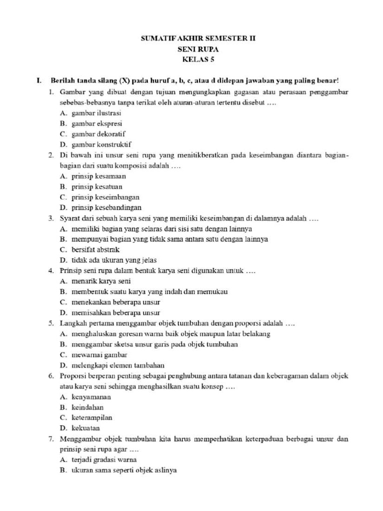 Tugas Seni Rupa Kelas 5 | PDF