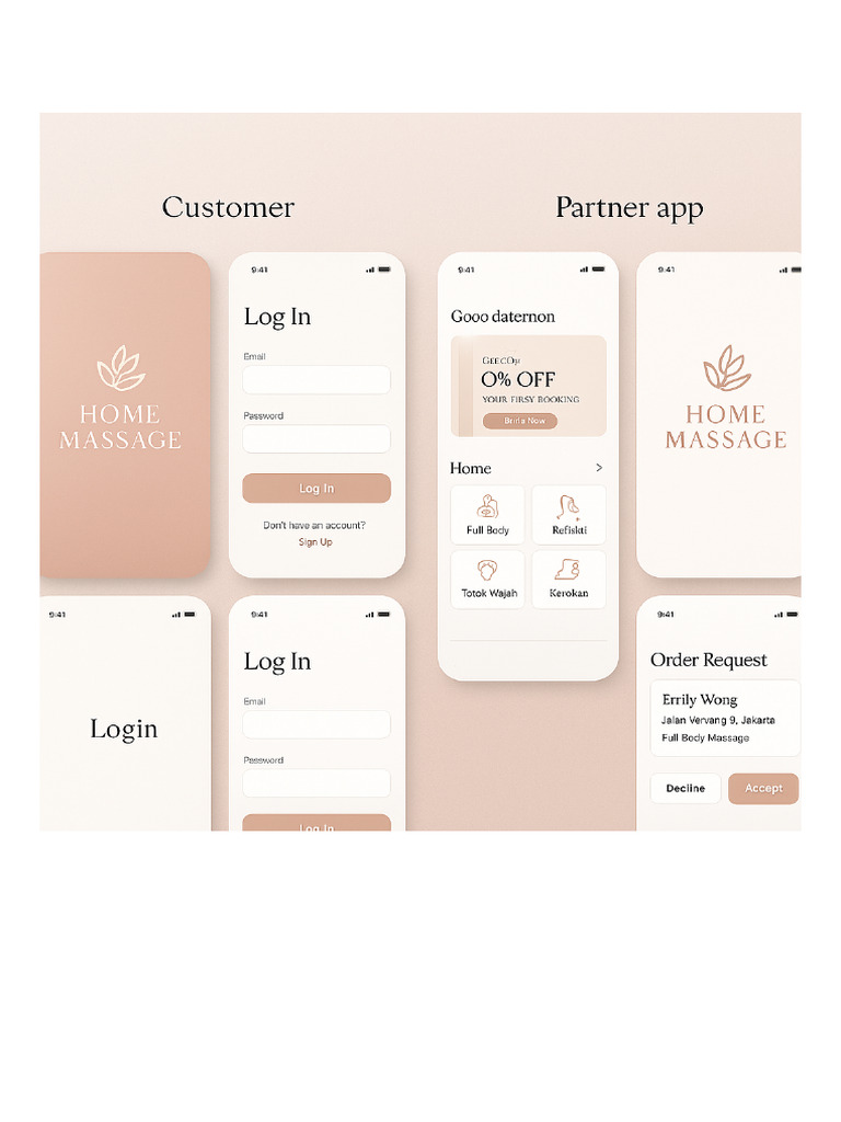 HomeMassage UI Design | PDF
