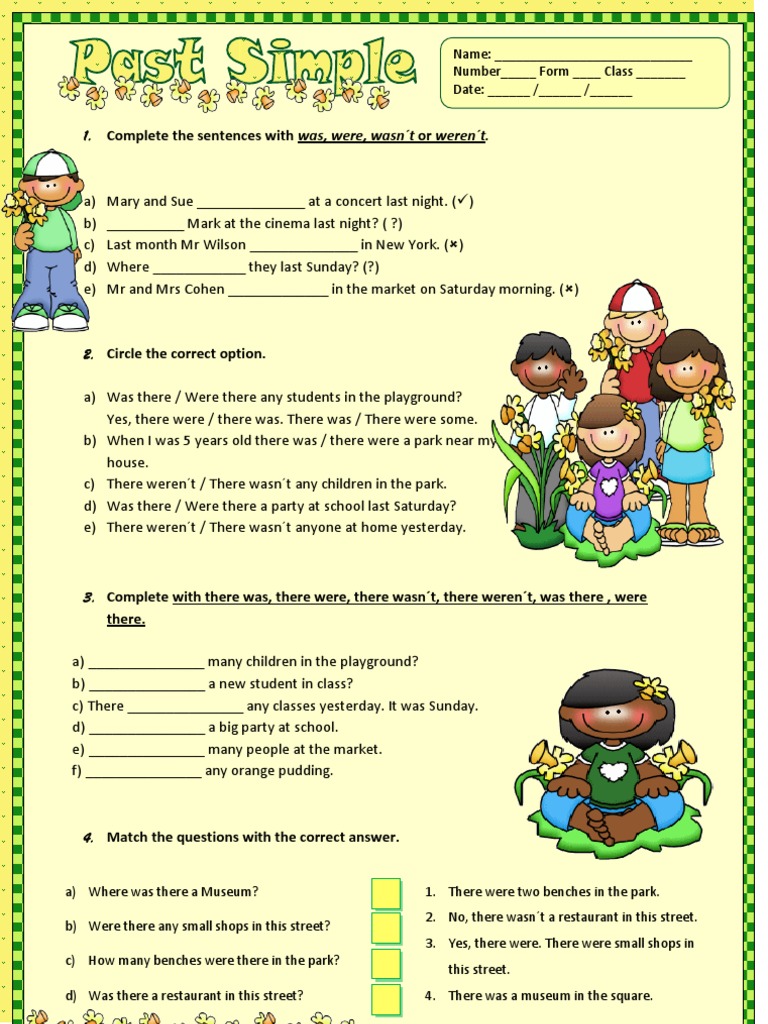 Past Simple Was Were | PDF | Leisure