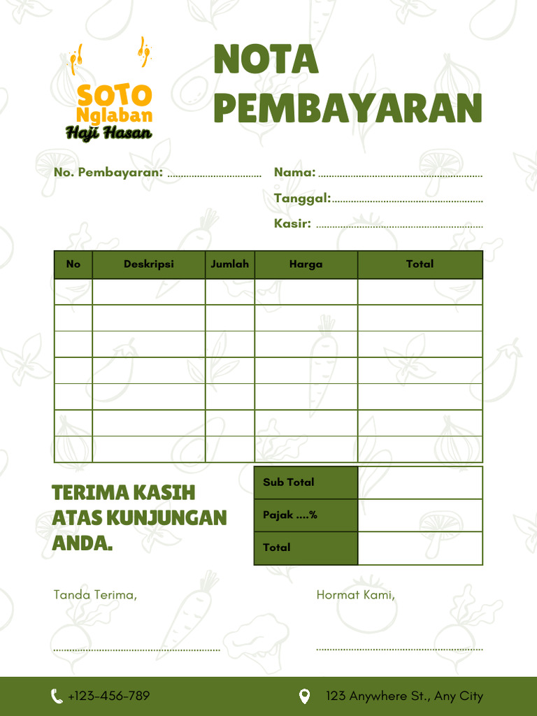 Hijau Putih Minimalis Bisnis Nota Pembayaran Invoice - 20250527 ...