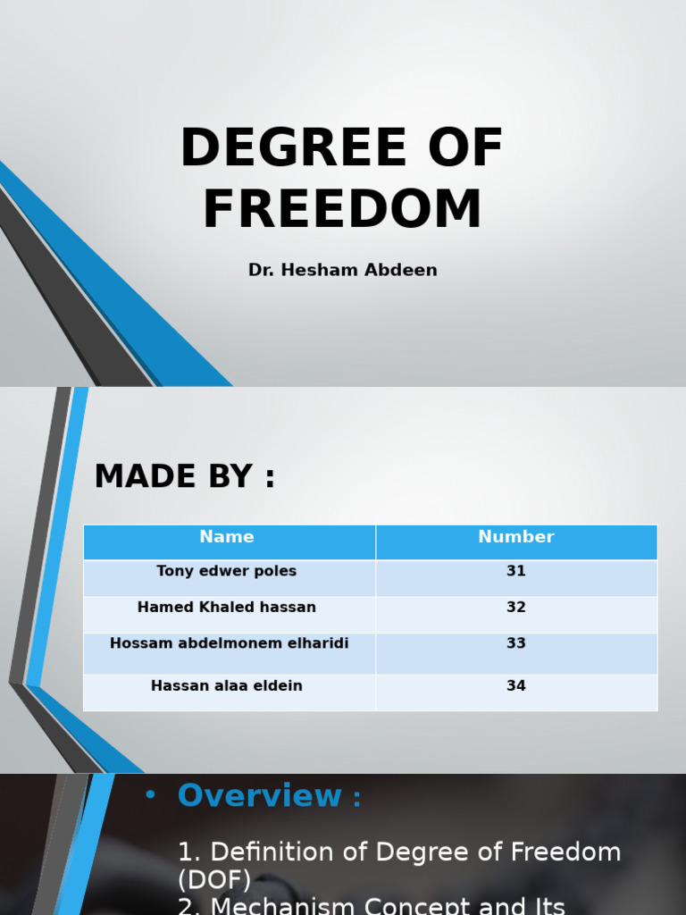 Degree of Freedom Pres. | PDF | Kinematics | Applied And Interdisciplinary Physics