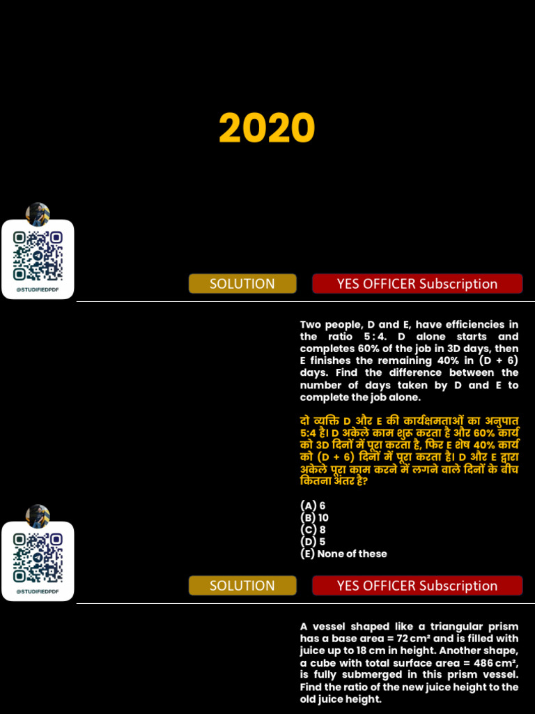 RRB PO Mains Memory Based All Arithmetic Questionss From 2020 To | PDF