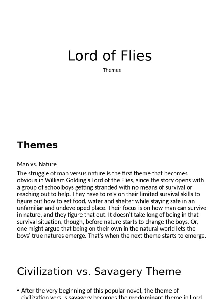Themes Lord of Flies | PDF | Social Psychology | Psychology