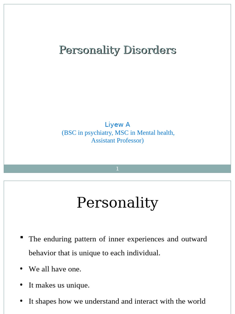 Personality Disorders PPT Edited | PDF | Personality Disorder | Mental ...