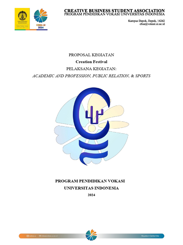 Proposal Creation Festival CBSA UI 2024 | PDF