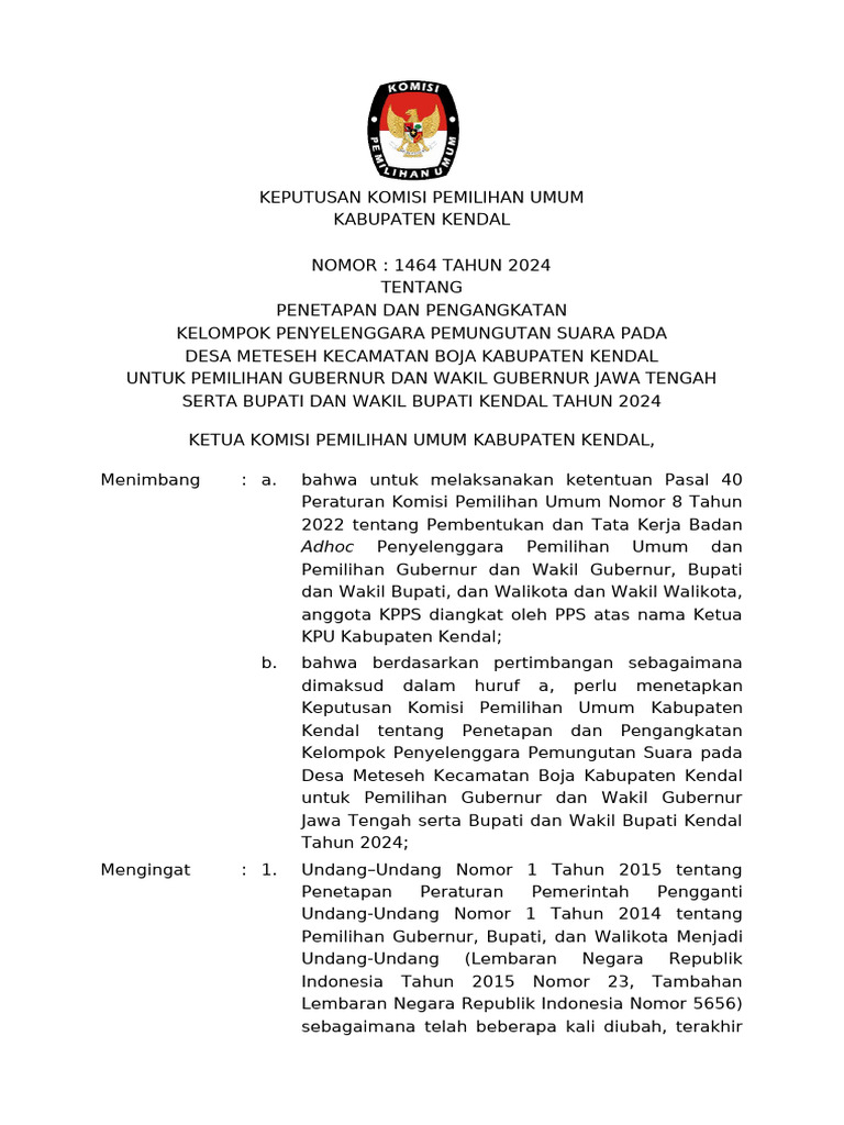 3 Sk Pengangkatan Kpps | PDF