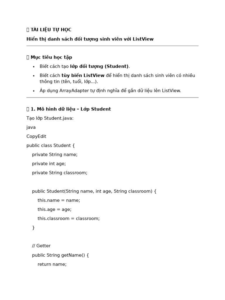 CSE441 ListView RecyclerView | PDF