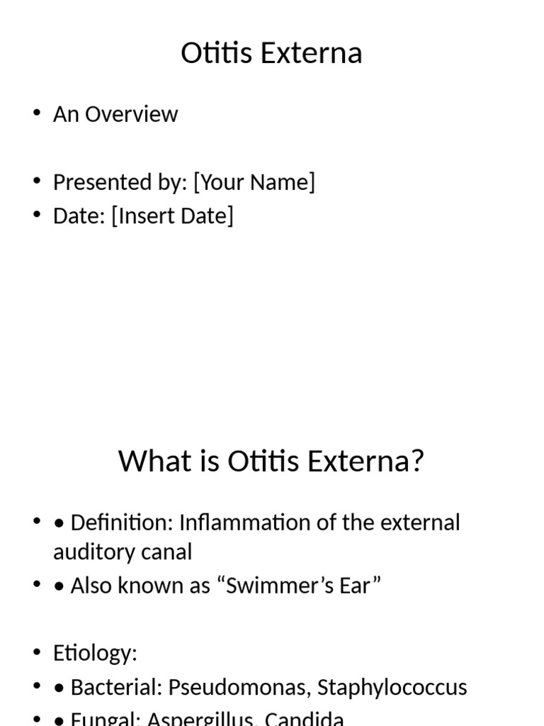 Otitis Externa Presentation | PDF