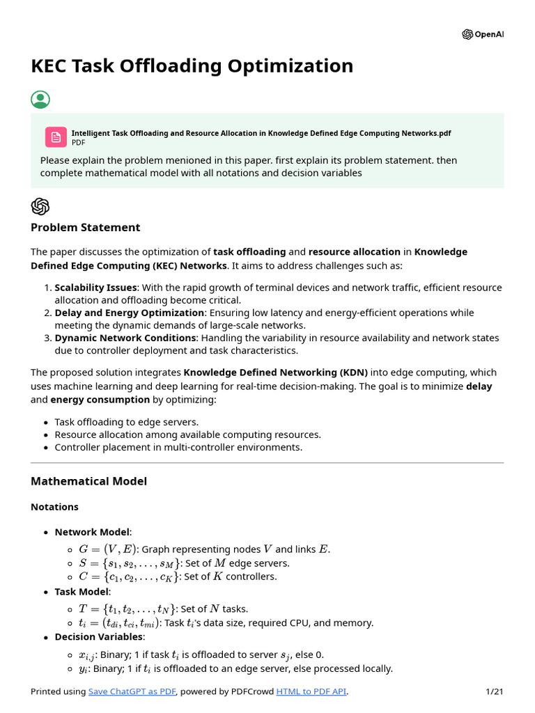 KEC Task Offloading Optimization | PDF | Mathematical Optimization | Probability Density Function