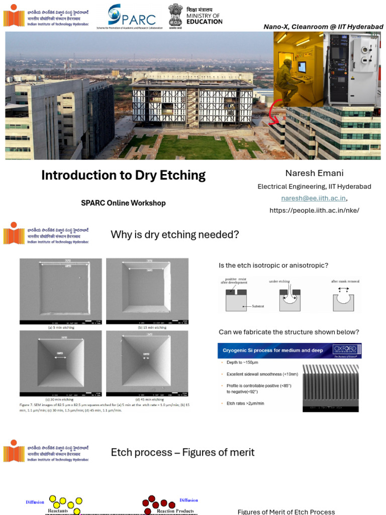 Introduction to Dry Etching Techniques | PDF | Plasma (Physics ...