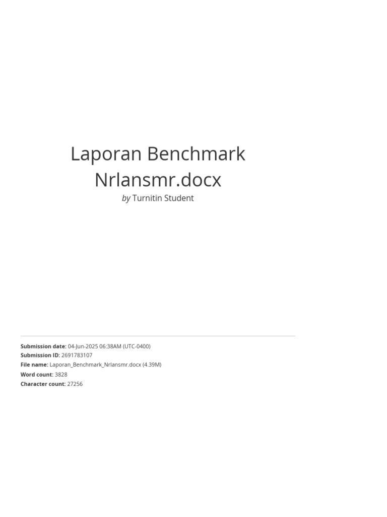 Hasil Plagiarisme Laporan Benchmark Nrlansmr | PDF | Computing