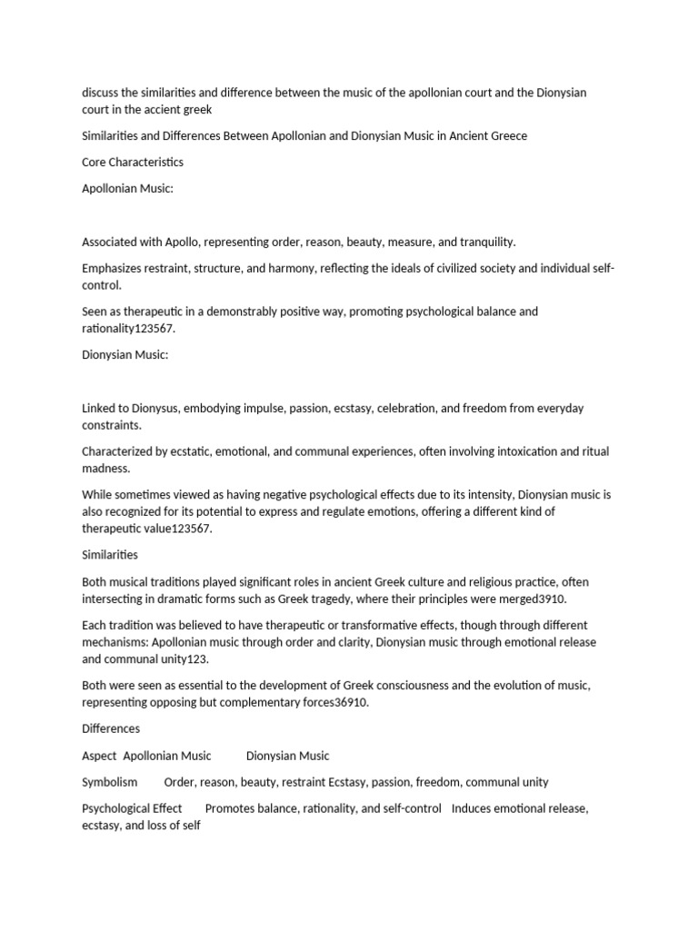 Discuss The Similarities and Difference Between The Music of The ...