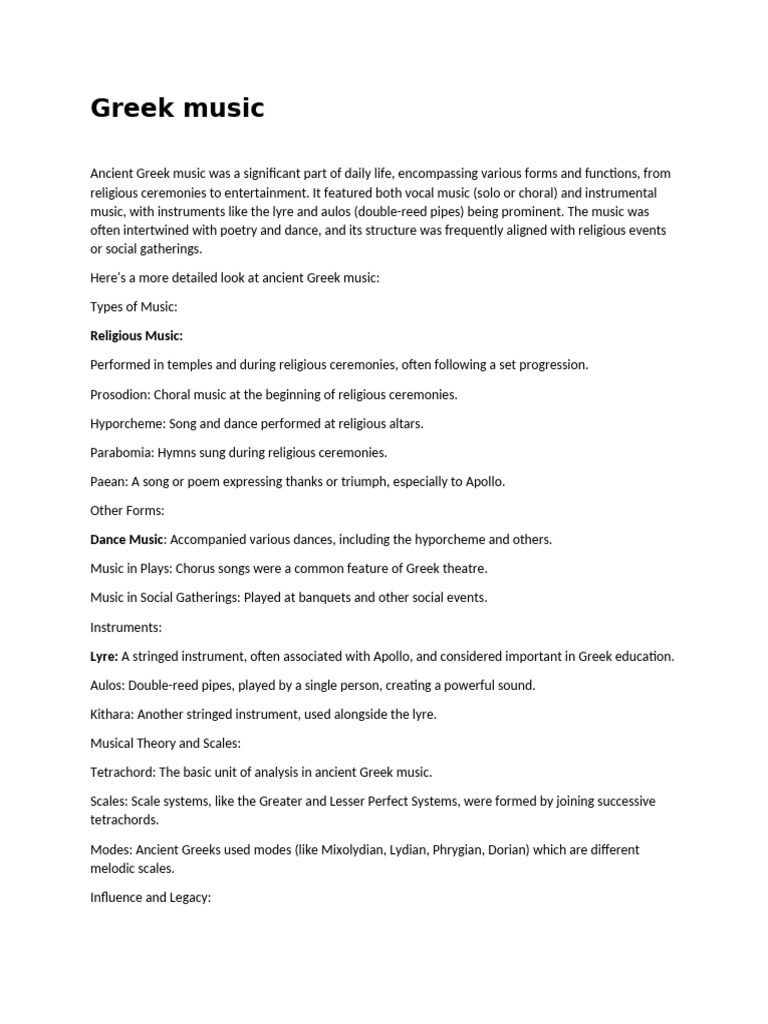 Greek Music | PDF