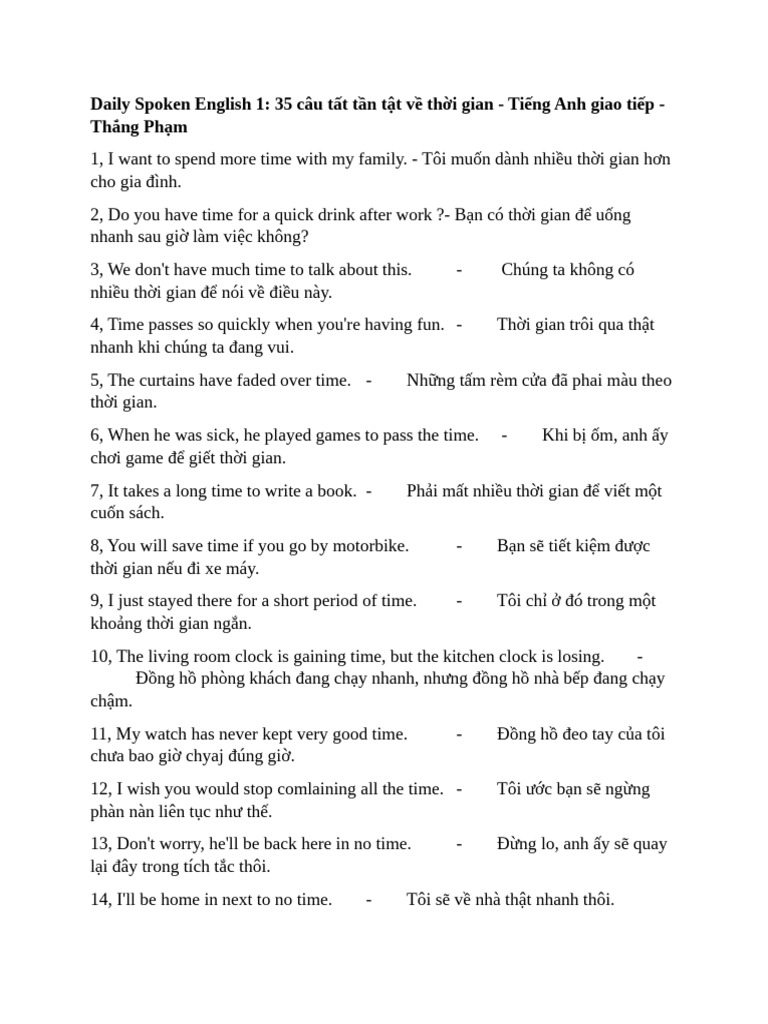 Daily Spoken English 1 | PDF