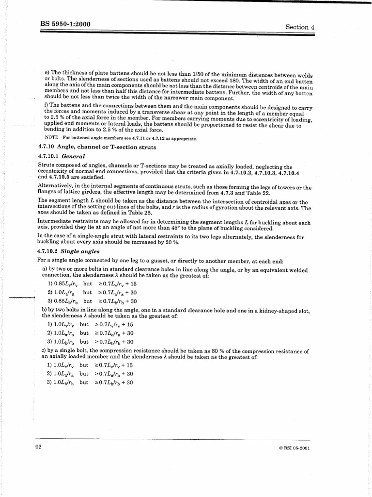 BS 5950-1-2000 Structural Use of Steelwork - Part100 | PDF