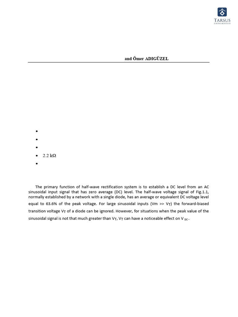 Experiment 3 (Half-Wave Rectification) | PDF | Rectifier | Diode