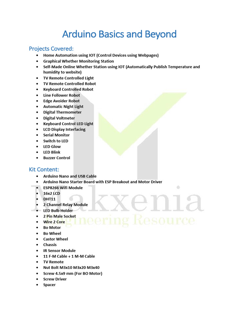 Embedded System, Robotics & IoT Days Course | PDF | Arduino | Embedded System