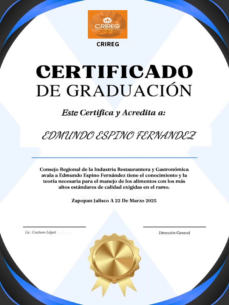 Certificado de Graduación Formal Azul y Blanco | PDF