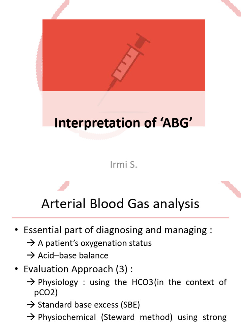 [PPT] Interpretation of ABG - dr. Irmi Syafa'ah, Sp.P | PDF | Clinical ...