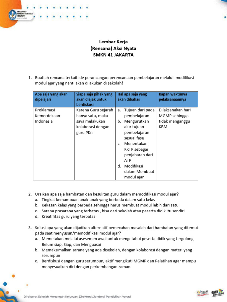 LK Rencana Aksi Nyata | PDF