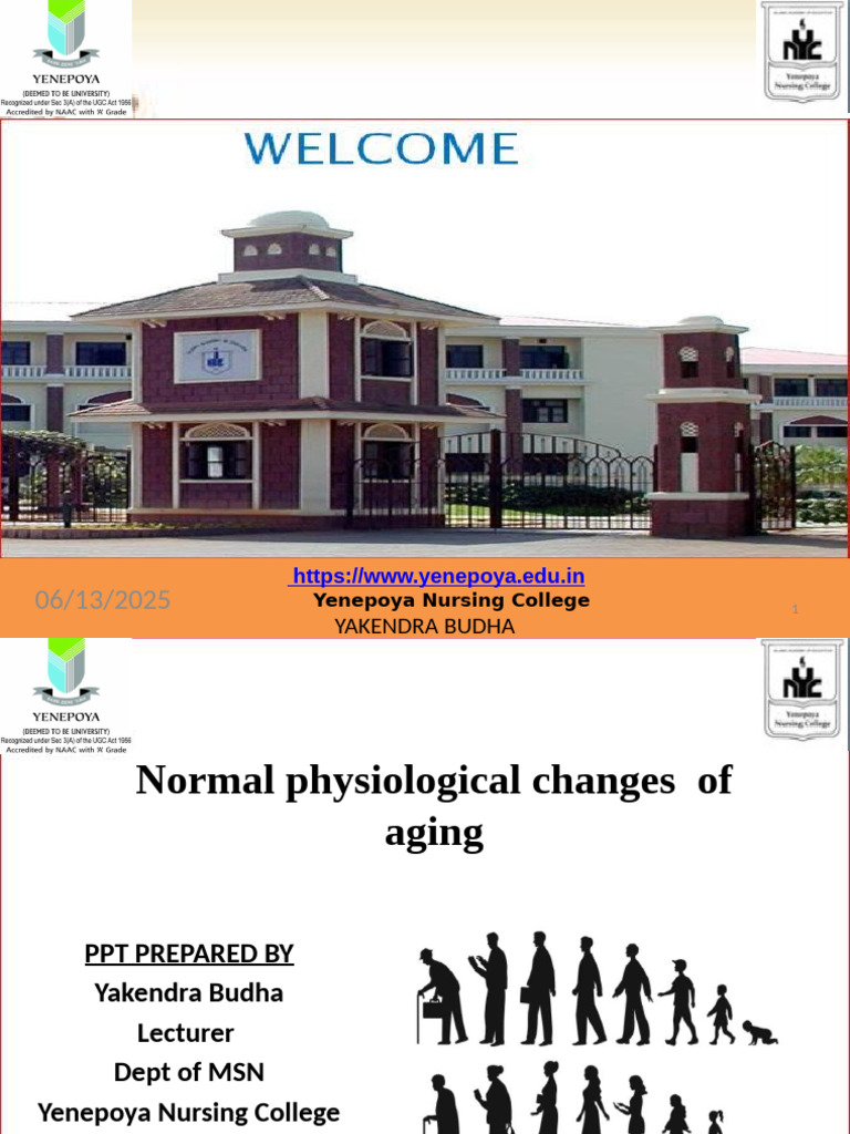 Physiologic Changes in Aging: Yakendra Budha | PDF | Taste | Senses