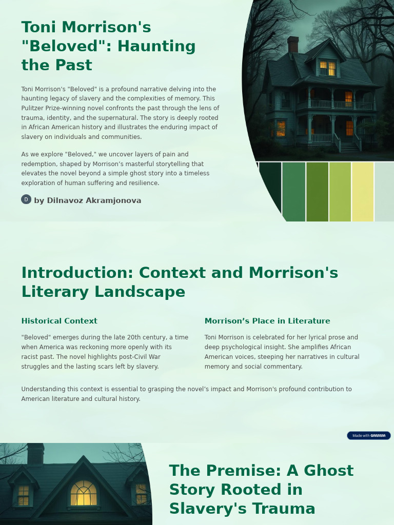Toni Morrisons Beloved Haunting The Past | PDF