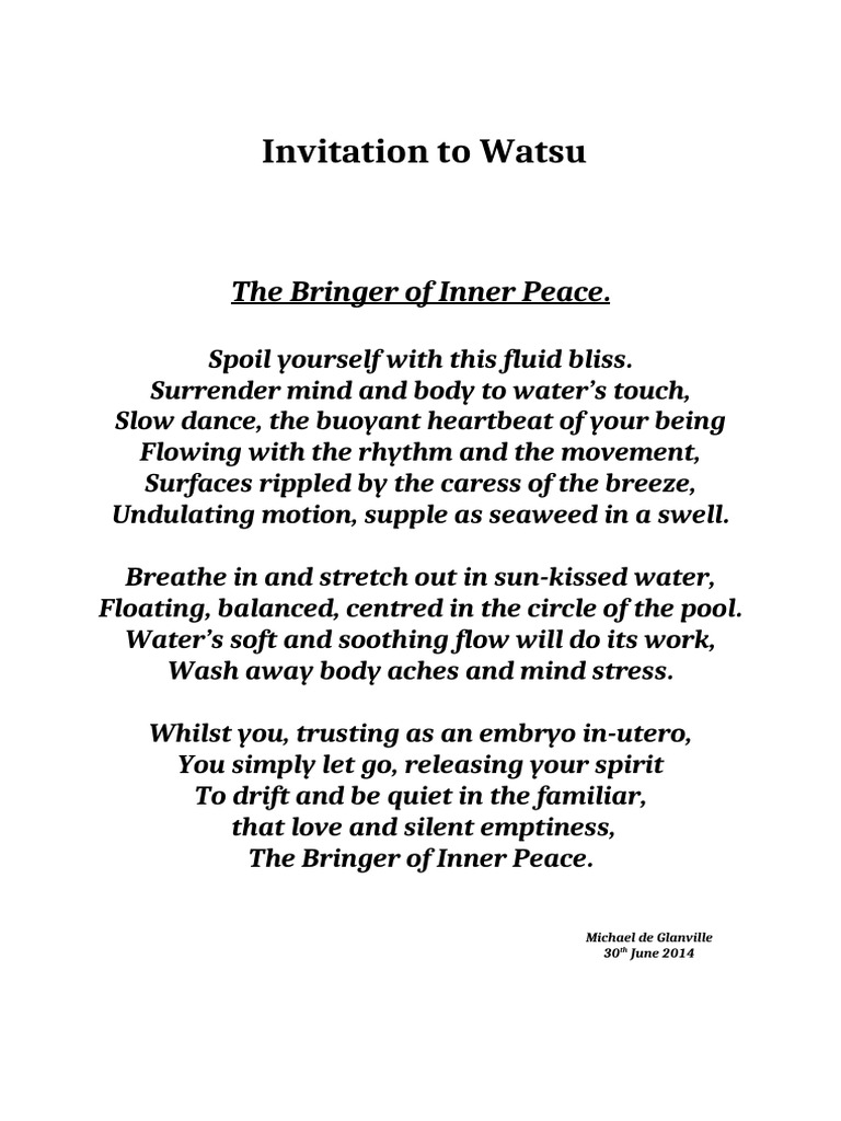 Watsu Poem | PDF