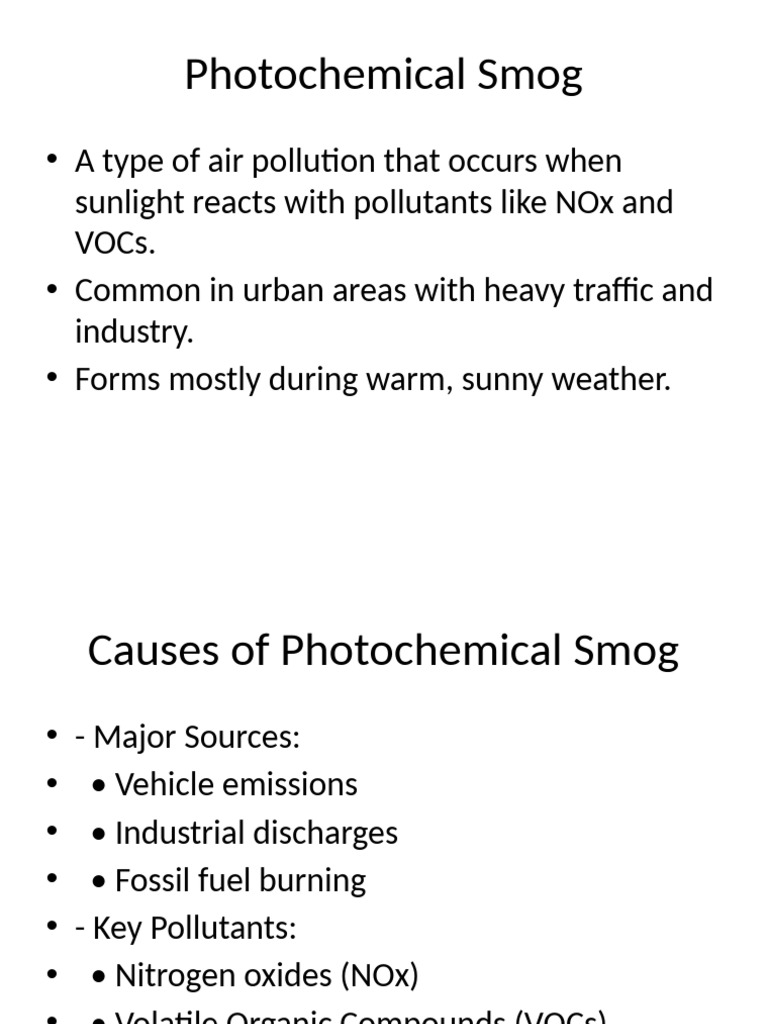 Photochemical Smog Presentation | PDF