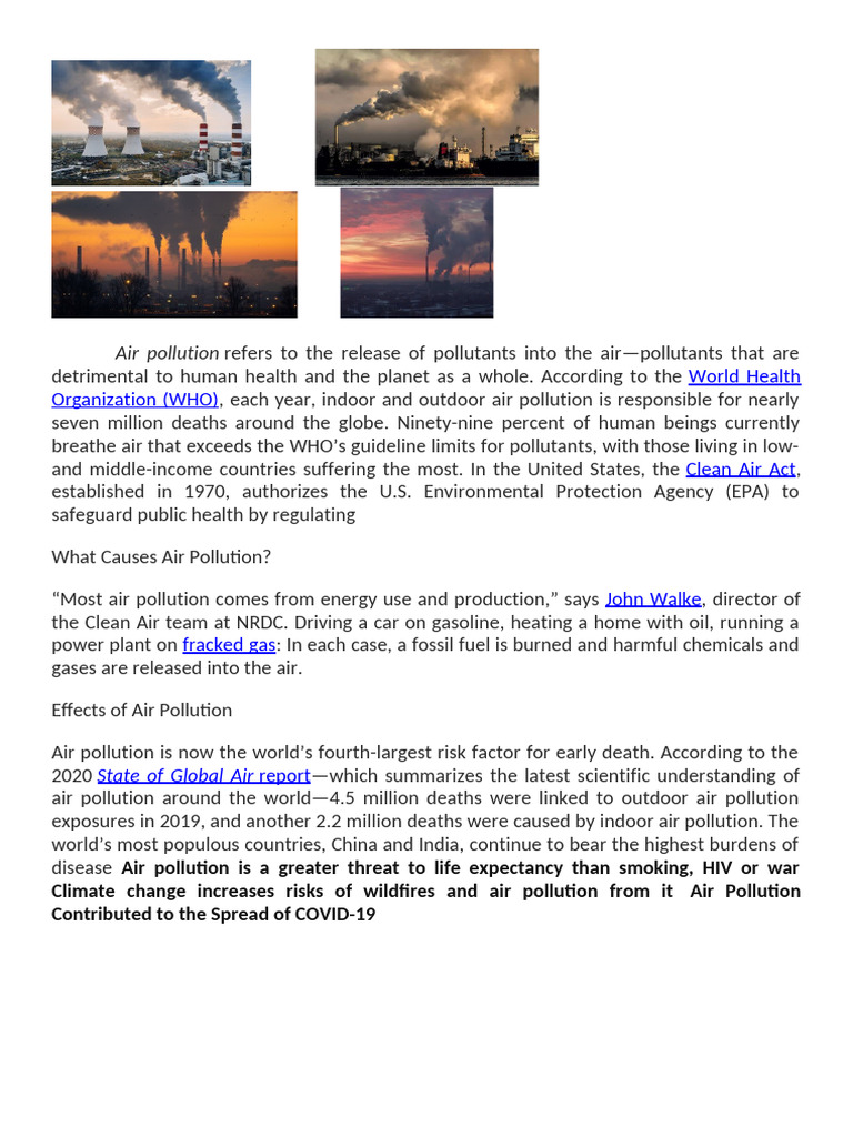 Understanding Air Pollution Effects | PDF