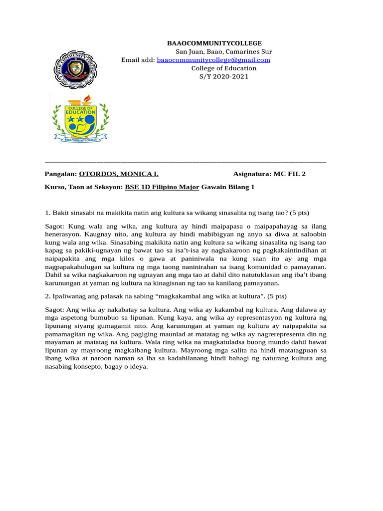 Gawain 1 Sa MC Fil 2 MIO | PDF