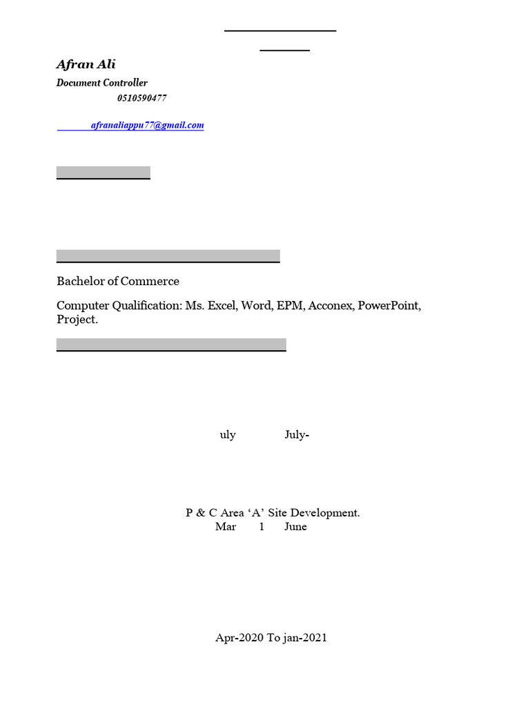 Mohammed Musaffar (Document Controller) | PDF | Request For Information