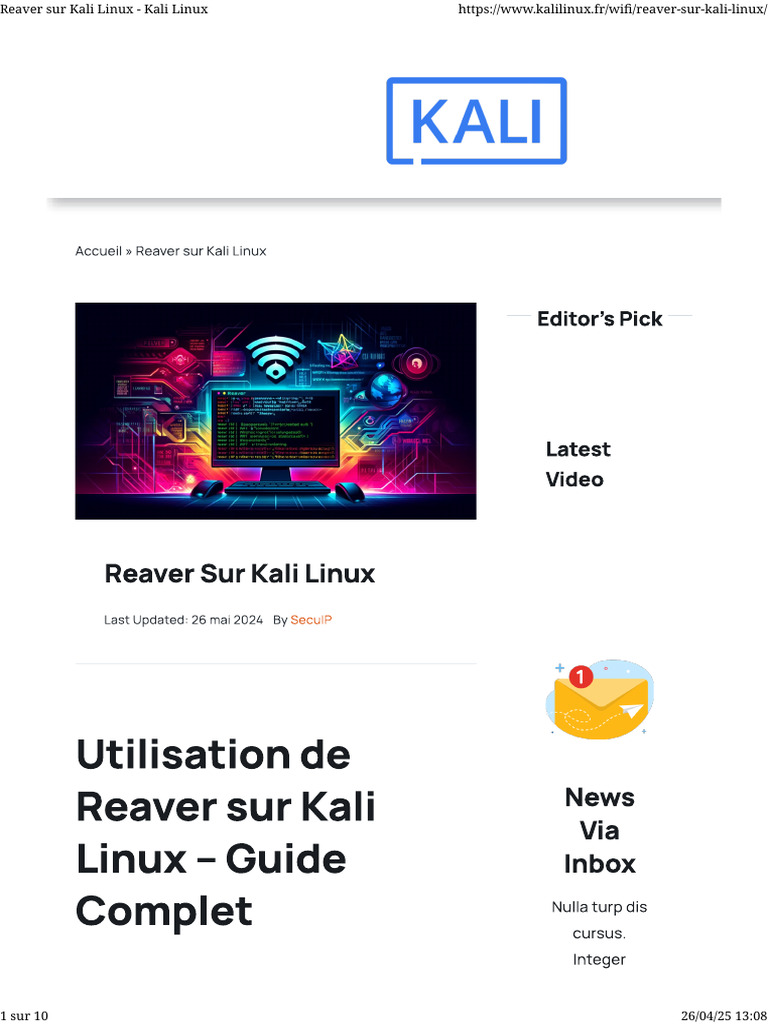 Reaver Sur Kali Linux - Kali Linux | PDF