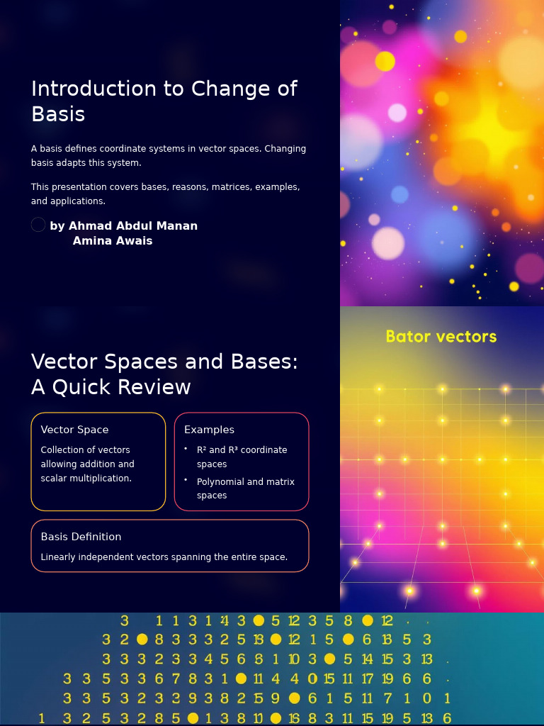Introduction To Change of Basis | PDF | Matrix (Mathematics) | Basis ...
