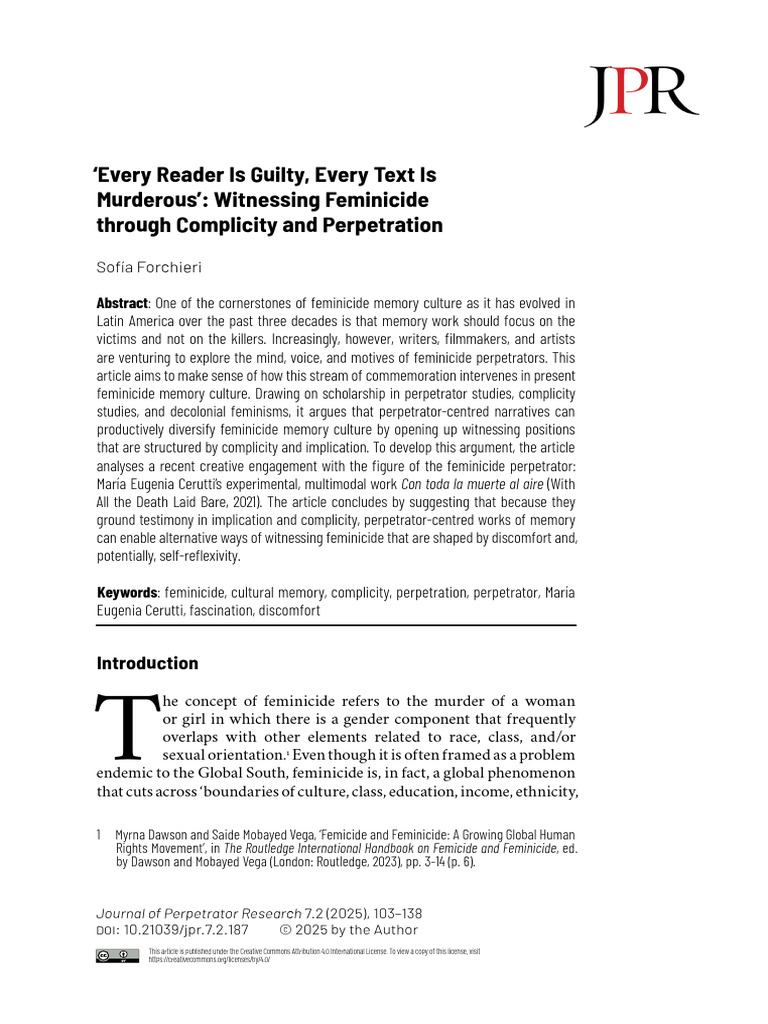 Forchieri-"Every Reader Is Guilty" | PDF | Violence | Narrative