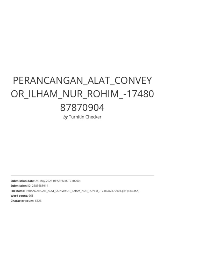 Perancangan Alat Conveyor Ilham Nur Rohim - 1748087870904 | PDF