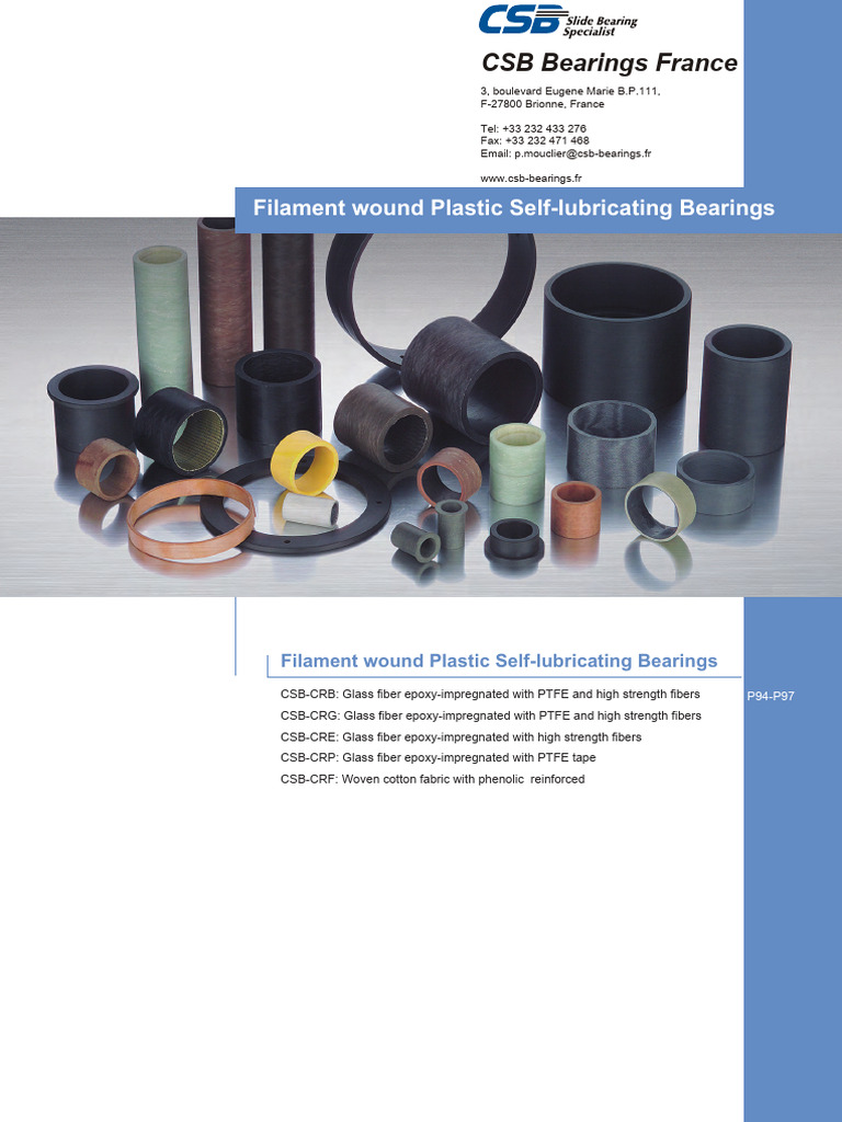 Filament Wound Plastic Self-Lubricating Bearings | PDF | Bearing ...