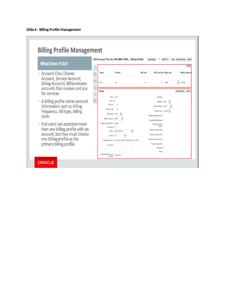 Oracle Billing Profile Management | PDF