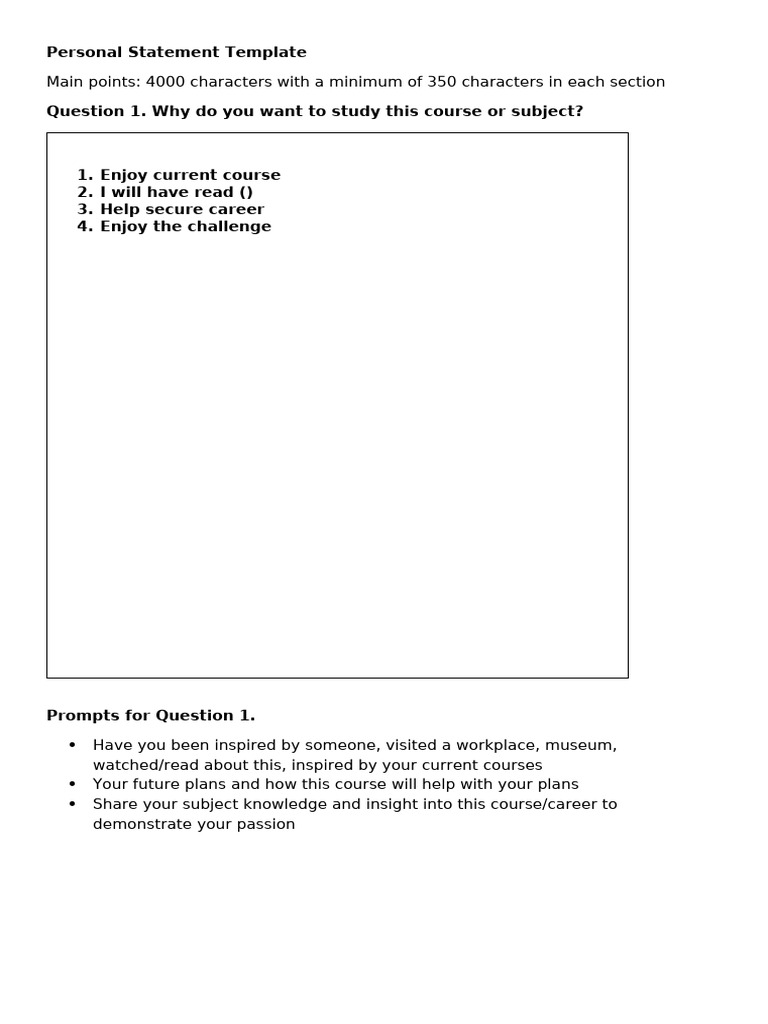 Personal Statement Template | PDF