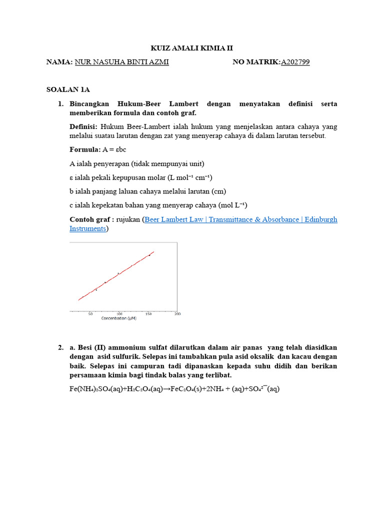 Kuiz Amali Kimia II | PDF