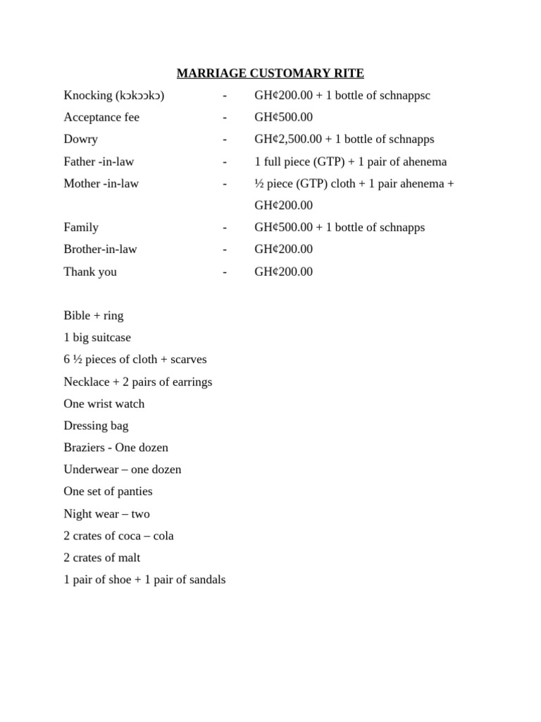 Marriage Customary Rite | PDF