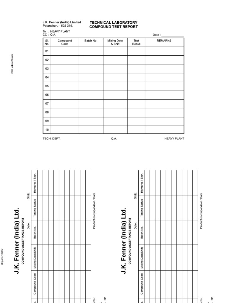Compound Test Report and Acceptance Report | PDF