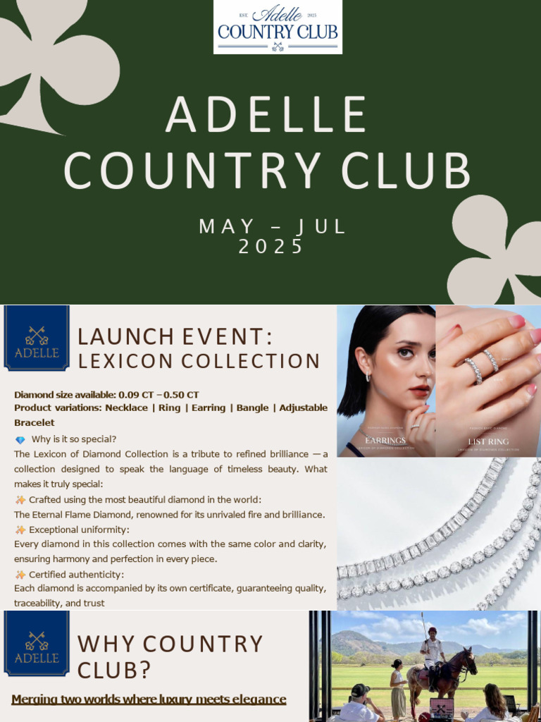Adelle Country Club Proposal | PDF | Ornaments | Softlines (Retail)