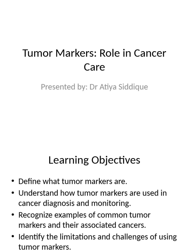 Tumor Markers in Cancer Diagnosis | PDF | Cancer | Prostate Specific ...