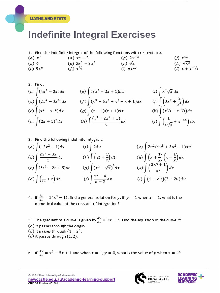 Indefinite Integral Exercises | PDF | Chess Theory | Chess