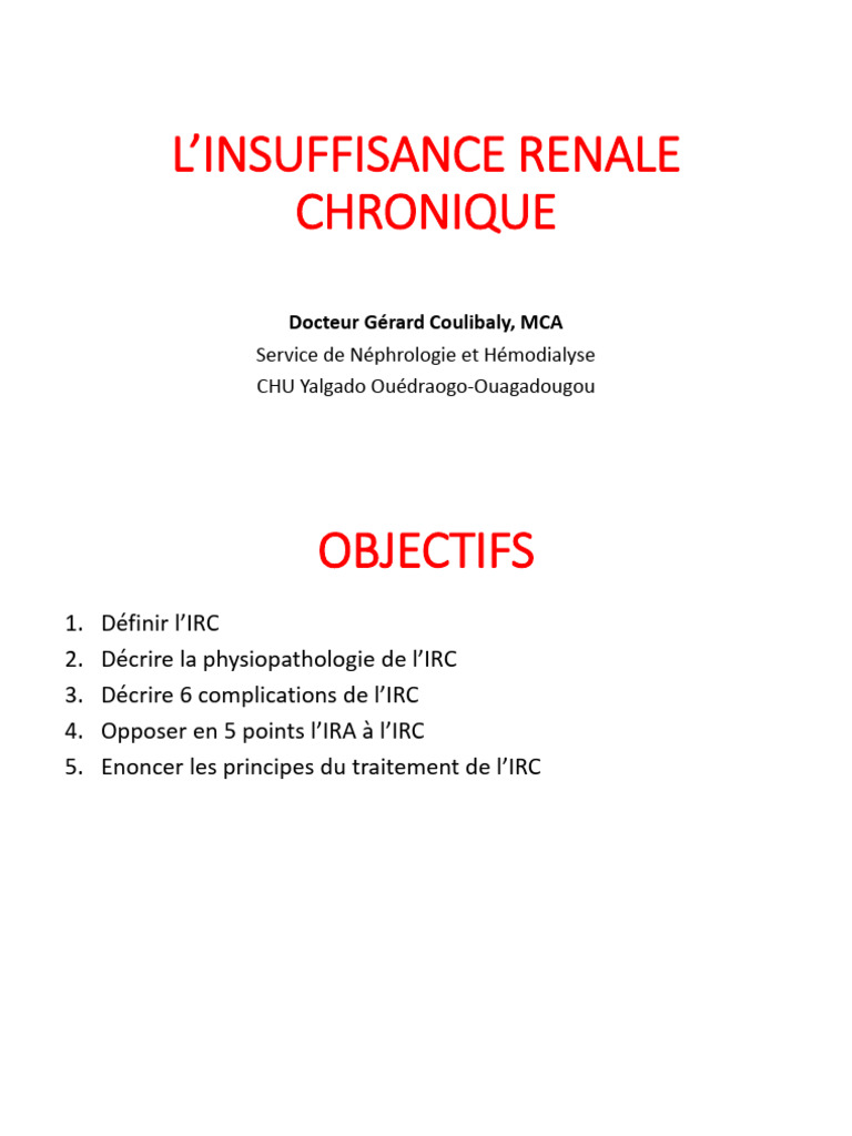 Comprendre l'insuffisance rénale chronique | PDF | Rein | Hypertension ...