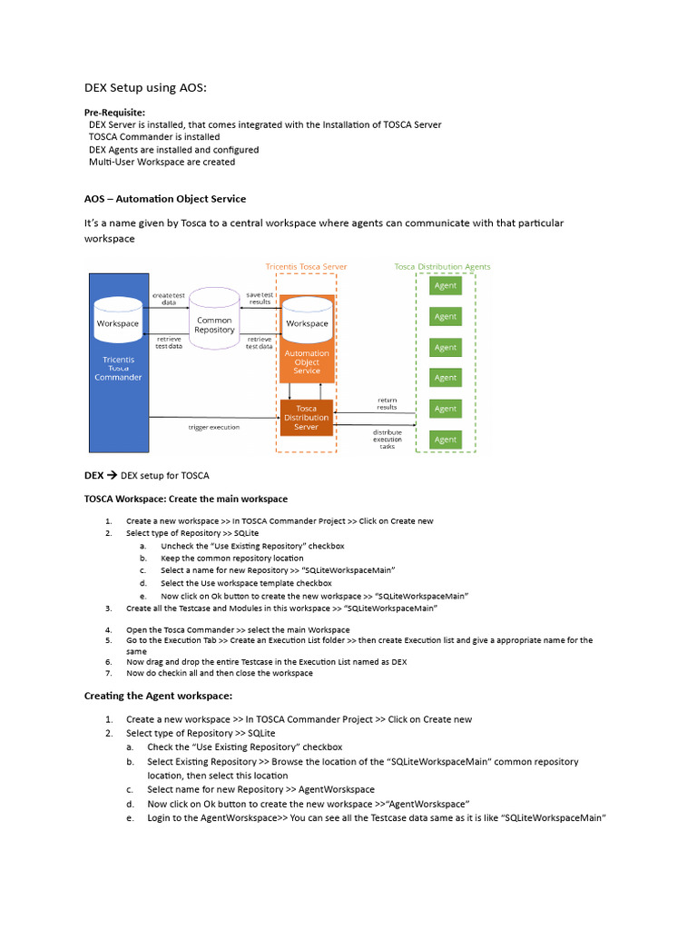 DEX Setup Using AOS in TOSCA | PDF | Port (Computer Networking) | Software