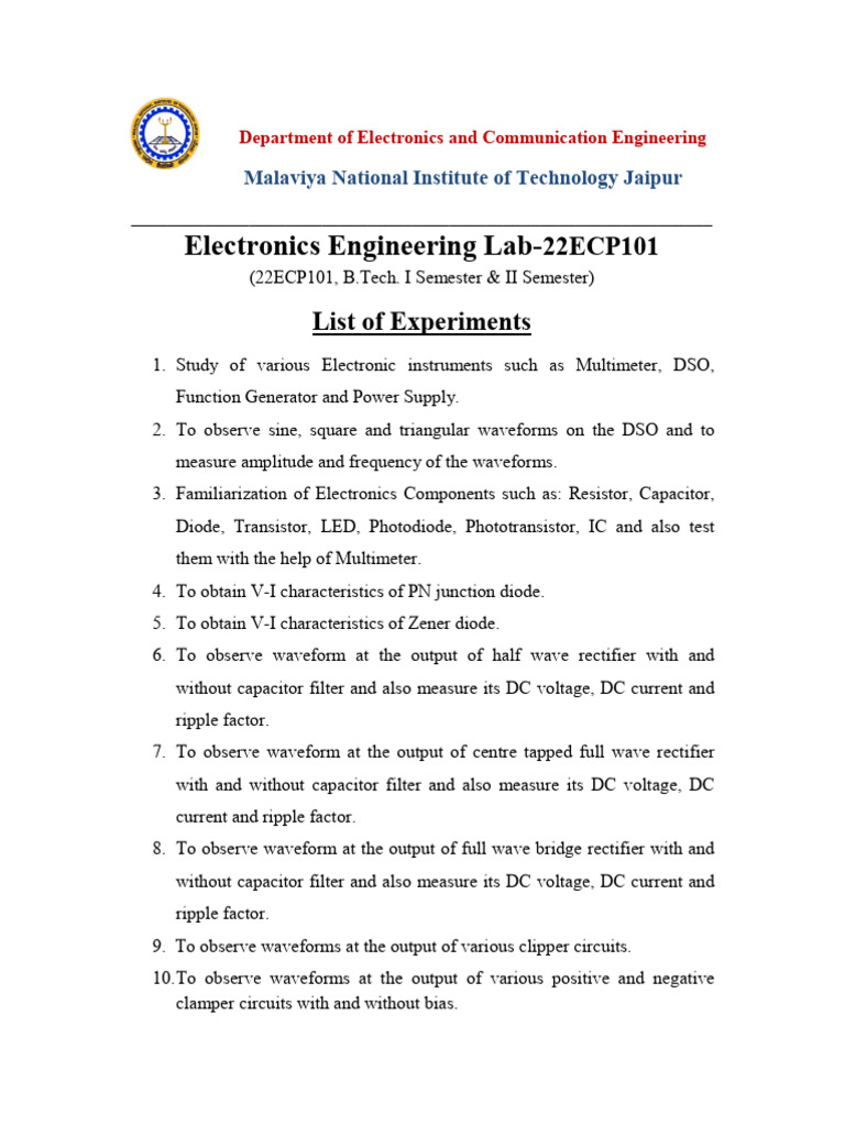 BEL File For Students - 2 | PDF | Rectifier | Electricity