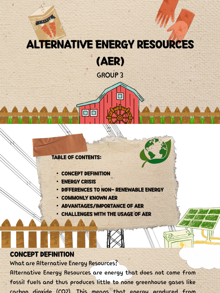 Overview of Alternative Energy Resources | PDF