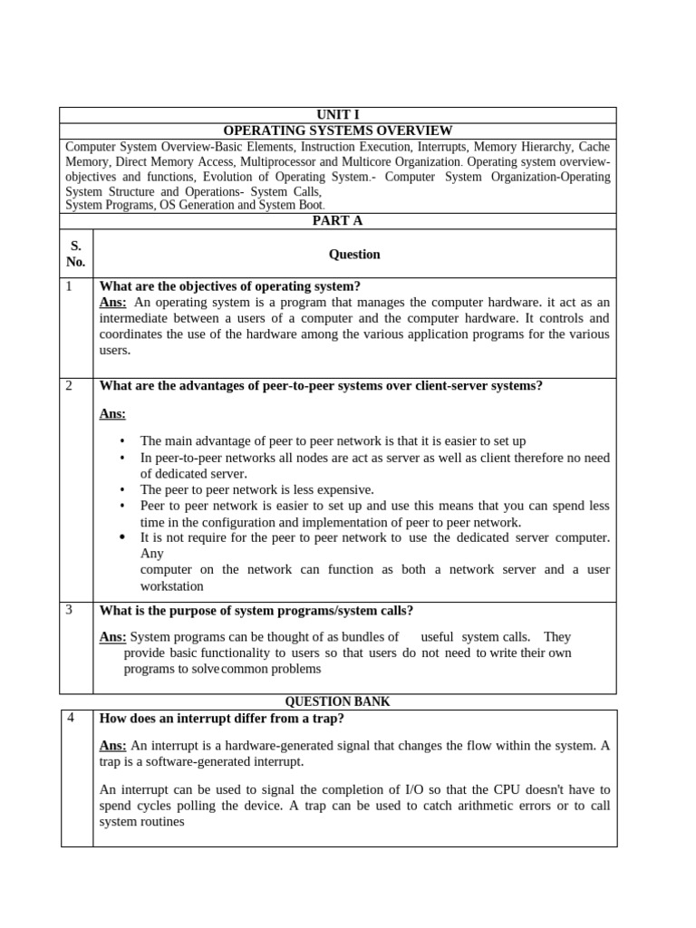 II Year IV Sem Cs8493 Operating Systems | PDF | Thread (Computing) | Process (Computing)