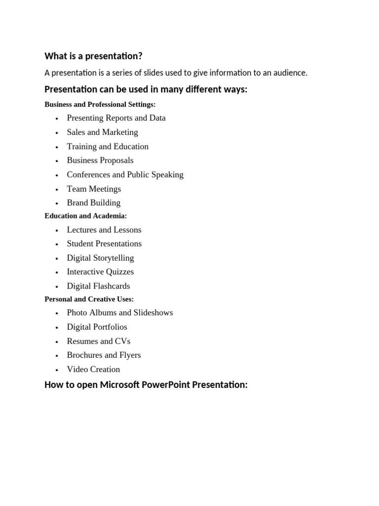 What Is A Presentation? Presentation Can Be Used in Many Different Ways ...